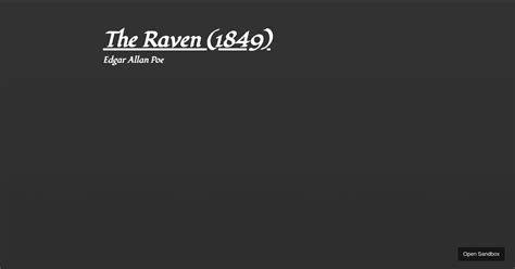 The Raven Codesandbox