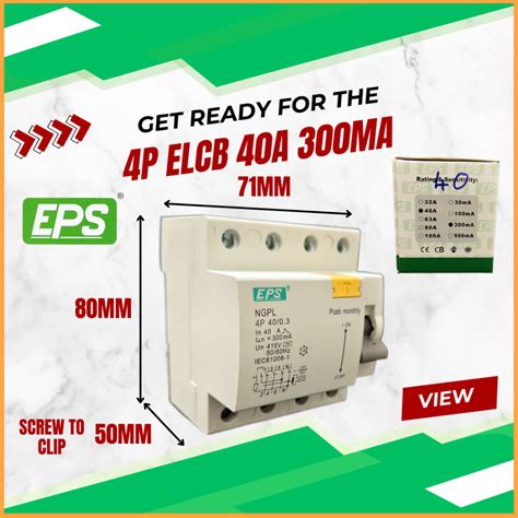 READY STOCK EPS ELCB RCCB 4 POLE 2 POLE 40A 63A CURRENT CIRCUIT BREAKER AUTOMATIC SIRIM