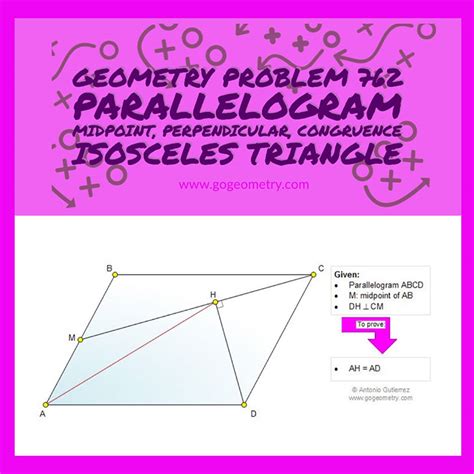 Math Education Geometry Problem 762 Parallelogram Midpoint Perpendicular Congruence