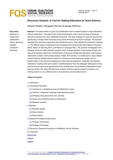 PDF Discourse Analysis A Tool For Helping Educators To Teach Science