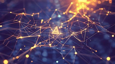 Abstract Network Connections With Glowing Nodes And Blue Tones Futuristic Technology Concept