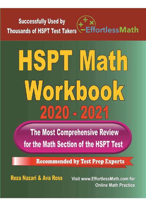 Hspt Math Workbook 2020 2021 The Most Comprehensive Review For The Math Section Of The Hspt