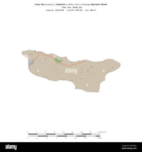 Pulau Moa In The Timor Sea Belonging To Indonesia Isolated On A