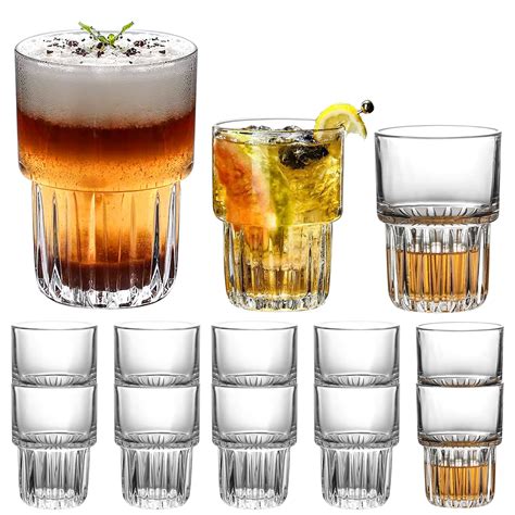 Qappda 10 Ounce Drinking Glassesclear Water Glasses Set Of 12