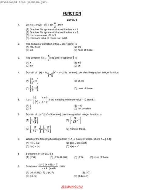 Functions Ii Pdf Integer Function Mathematics