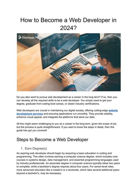 How To Become Web Developer In 2024pdf