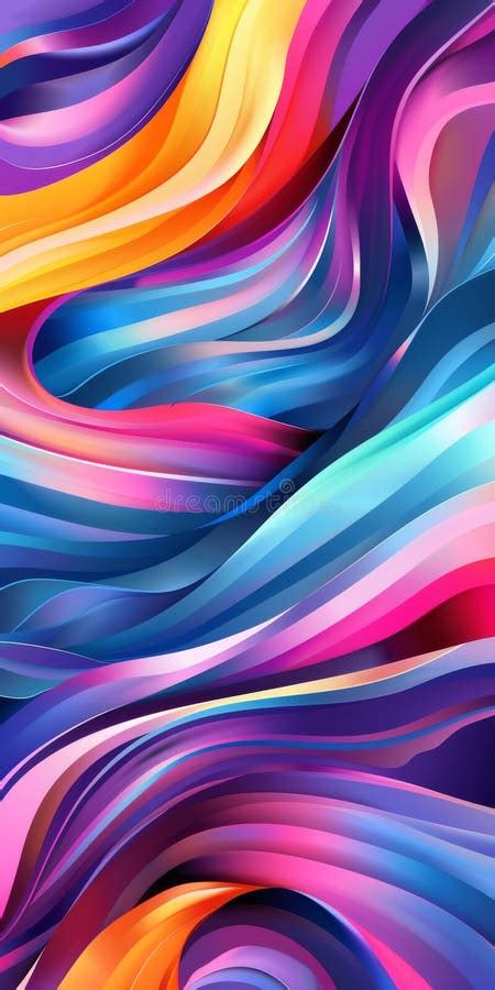 Vibrant Abstract Waves Of Colorful Curves And Layers Stock Illustration Illustration Of