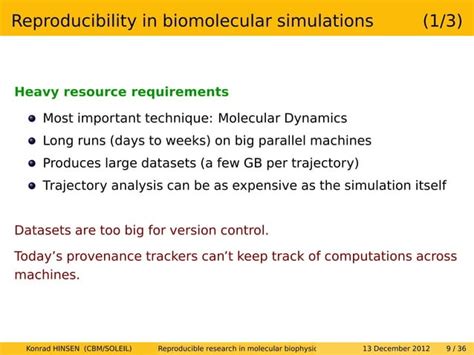 Reproducible Research In Molecular Biophysics And Structural Biology Ppt