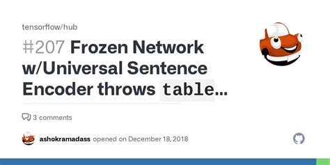 Frozen Network Wuniversal Sentence Encoder Throws `table Not Initialized` Error In Tensorflow