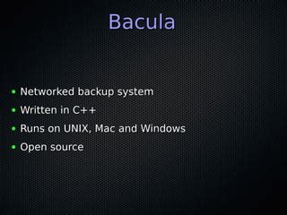 Automating Backup Provisioning With Bacula And Puppet PPT