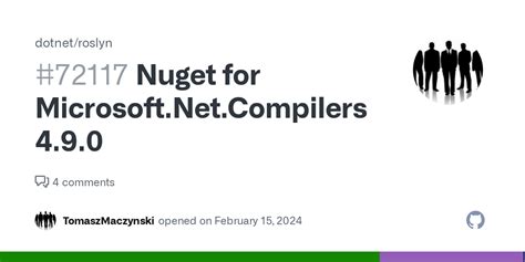 Nuget For Microsoftnetcompilerstoolset 490 · Issue 72117 · Dotnet