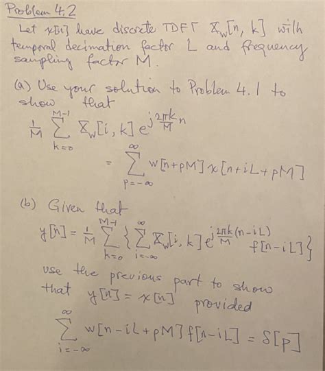 Solved Problem 4 2 Let X N Have Discrete TDF Zw N K With Chegg Com