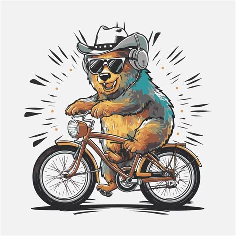 Illustration Of A Bear Wearing Sunglasses Premium Ai Generated Vector