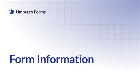 Form Information Umbraco Forms