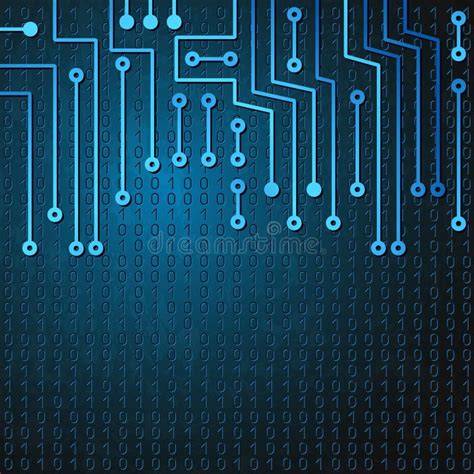 Electronic Circuit And Binary Code Stock Illustration Illustration Of
