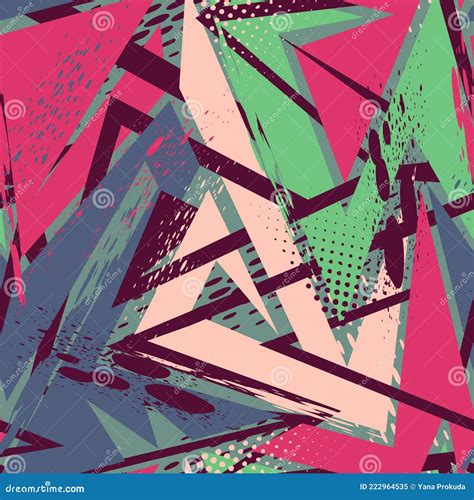 Seamless Abstract Urban Pattern With Curved Geometry Elements Stock Vector Illustration Of