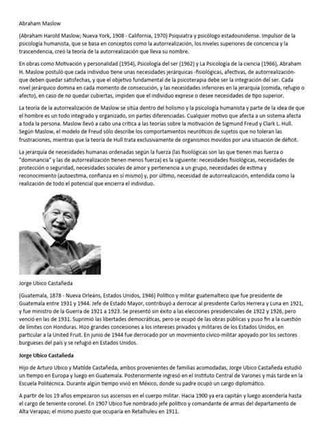 Abraham Maslow Biografia Objetos Para Trasar Y Contabilidada Pdf