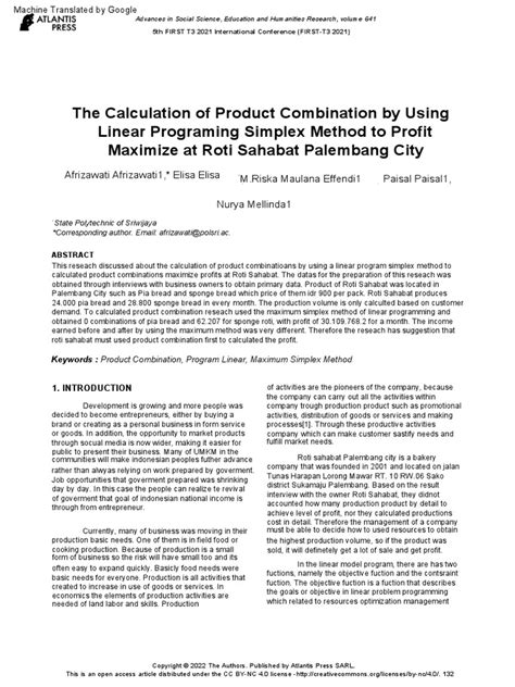 Jurnal Internasional Metode Simpleks 3 Dikonversi Pdf Linear Programming Mathematical