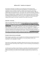 Reflective Piece Guidelines Docx Reflective Piece Guidelines For Assignment The Purpose Of