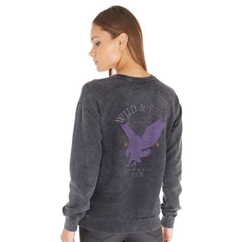 Buy Jacqueline De Yong Womens Rubi Long Sleeve Print Sweatshirt Black Wild And Free
