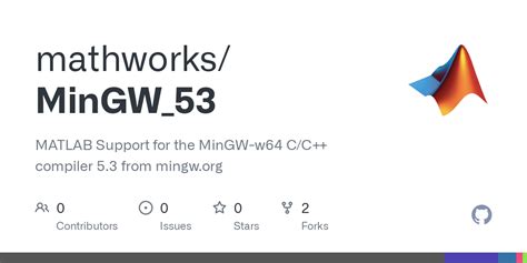 Github Mathworks Mingw Matlab Support For The Mingw W C C Compiler From Mingw Org