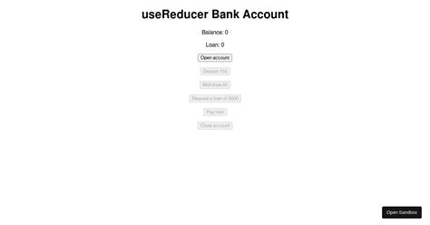 React Challange Usereducer Bank Codesandbox