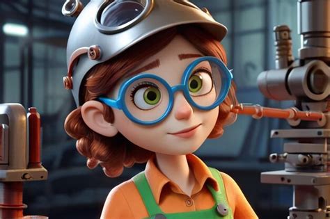 Pushing Technological Limits Eccentric Engineer Emily Premium Ai