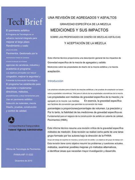 A Review Of Aggregate And Asphalt Mixture Specific Gravity Measurements And Their Impacts On