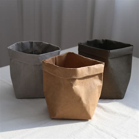 호르투스 가든 종이 화분 커버 종이바스켓 크라프트지 베이지 소형 12cm 위시버킷