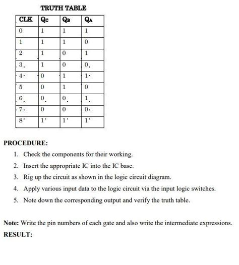 3 Bit Asynchronous Up Counter With Circuit Diagram And Truth Table