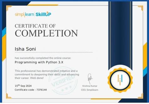 Isha Soni On Linkedin Python Programming Simplilearn Python3x