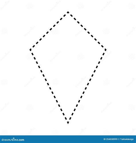 Kite Shape Dashed Symbol Vector Icon For Creative Graphic Design Element Stock Vector