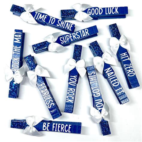 Blue Cheer Spirit 10 Glitter Cheer Pins Team Spirit Pins Good Luck