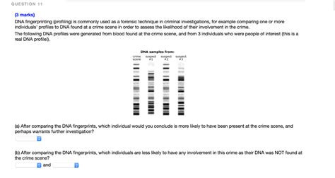 solved question 10 3 marks dna fingerprinting or dna