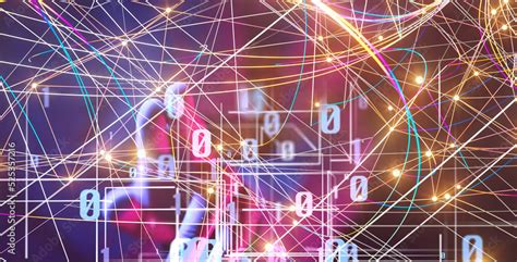 Global Network Blockchain 3d Illustration Neural Networks And