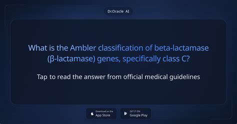What Is The Ambler Classification Of Beta Lactamase β Lactamase Genes Specifically Class C