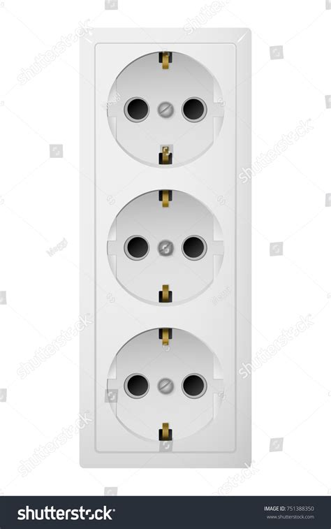Triple Electrical Socket Type F Power Stock Illustration Shutterstock