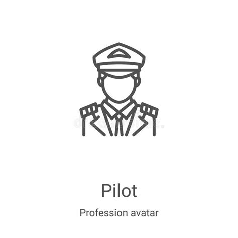 Pilot Icon Vector From Aviation Collection Thin Line Pilot Outline Icon Vector Illustration