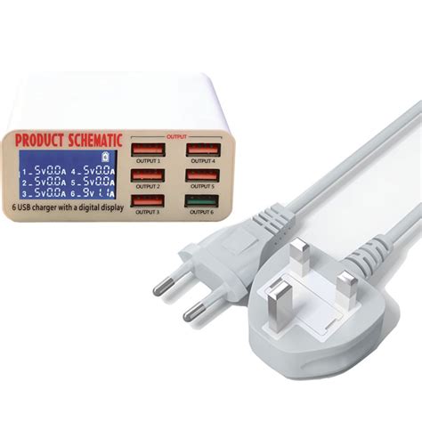 Slimme Usb Lader 8 Poorten Led Digitaal Display Sn Vicedeal