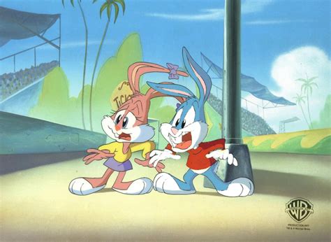 Warner Bros Studio Artists Tiny Toons Adventures Original Production Cel Babs And Buster
