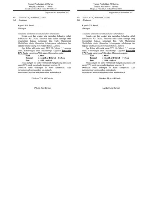 Dokumen Tips Contoh Undangan Tpa Tpq Pdf Agama And Spiritualitas