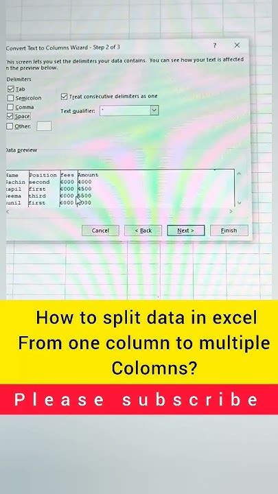 How To Split Data In Excel From One Column To Multiple Columns Shorts Excel Youtube