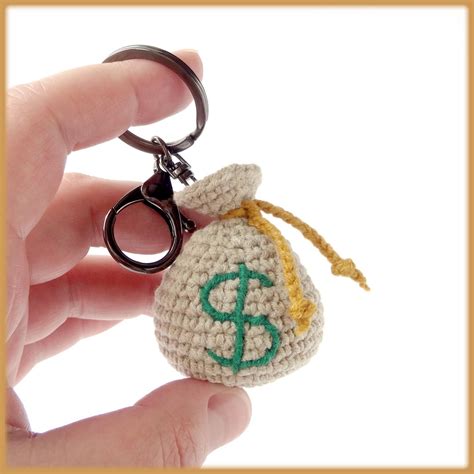 Money Bag Keychain Crochet Pattern Crochet Coin Bag Keychain Pdf