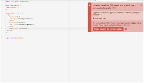 Uncaught Parseerror Css Parsing Error At Line 1 Char 1 Unrecognized