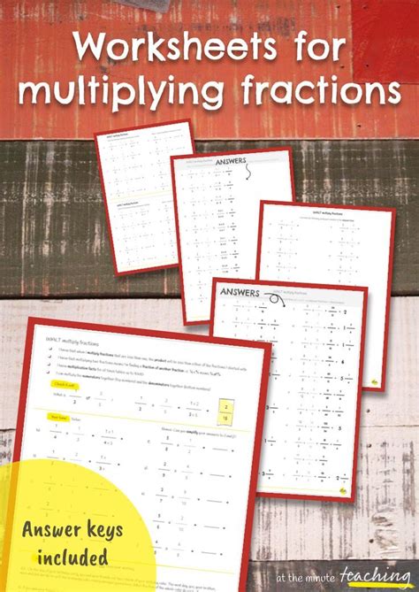 Multiplying Fractions Worksheets