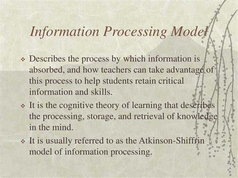 Ppt Cognitive And Information Processing Theories Of Learning Powerpoint Presentation Id 334653