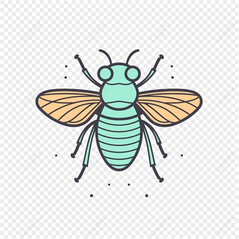 얇은 선 그림에 날개가 있는 벌 곤충 벡터 Ui 미니멀리즘 Png 일러스트 무료 다운로드 Lovepik