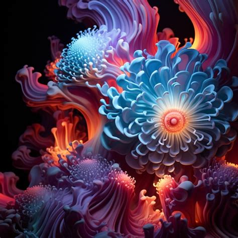Hypnotic Displays Of Dynamic Fluorescence Premium Ai Generated Image Hypnotic Displays Of Dynamic Fluorescence Premium Ai Generated Image