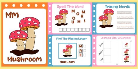 버섯을 가진 아이들을위한 워크 시트 팩 어린이를위한 재미있는 학습 0명에 대한 스톡 벡터 아트 및 기타 이미지 0명 교육 귀여운 Istock