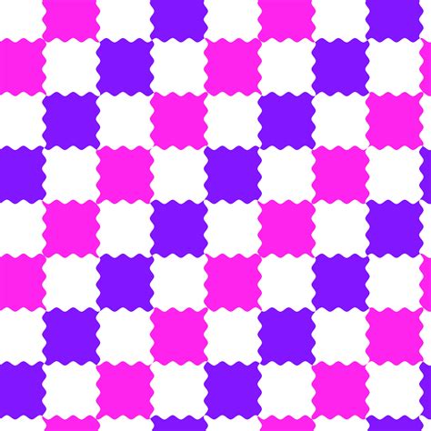 Seamless Pattern Of Groovy Wavy Psychedelic Checkerboard Simple Curved